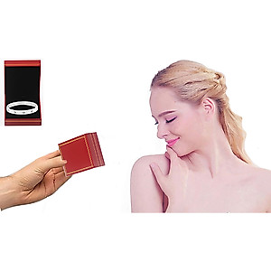 VPKJewelry Stainless Steel Present for Girls Womens Teen Jewelry Oval Bracelet Bangle Birthday gifts Silver White Yellow Gold Plated Cubic-Zircon stones free red nice box (White, 7.50)