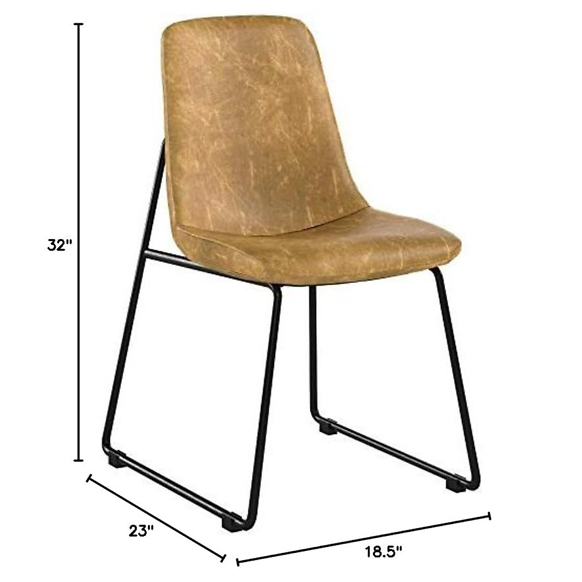 Modway Invite Mid-Century Modern Faux Leather Upholstered Kitchen and Dining Room Chair in Tan