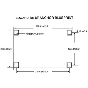 Kozyard Permanent Aluminum Hardtop Gazebo with Composite Polycarbonate Top for Outdoor Patio Lawn and Garden, Curtains and Netting Included (Edward 10ftx12ft)