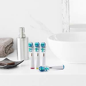 Replacement Brush Heads Compatible with Oral-B-Braun– Dual Clean - Pack of 4 Generic Electric Toothbrush Replacement Heads
