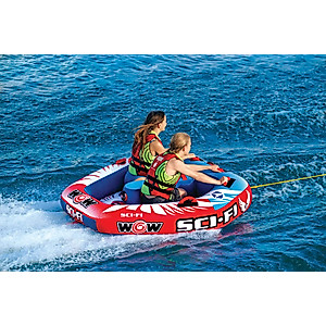 WOW Sports - SCI FI 2 Person Inflatable Towable Tube - Perfect for Kids & Adults - Secure Cockpit Seating