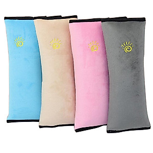 Hillento Auto Seat Belt Pillow Car Safety Belt Protect, Shoulder Pad, Headrest Neck Support, Adjust Vehicle Seat Belt Cushion for Kids, Children, Adult, Red