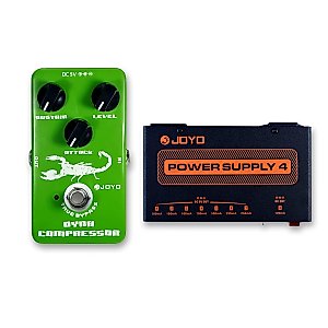 JOYO JF-10 Dynamic Compressor Pedal Bundle with JP-04 Isolated Guitar Effect Pedal Power Supply