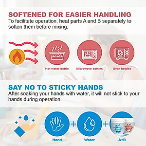 White Epoxy Sculpt Clay, 1 Pound Self-Hardening AB Epoxy Sculpt Clay for Sculpting, 2 Part Modeling Compound (A & B), Epoxy Clay Magic Sculpt for Sculpting, Modeling, Filling, Repairing