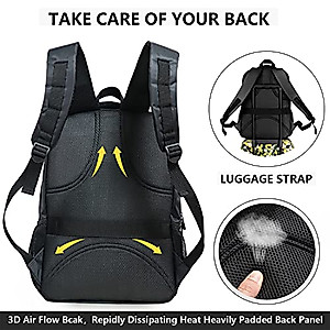 Richanvol Travel Laptop Backpack 17.3 Inch Waterproof Computer Back Pack for Women & Men College School Backbag with Compartment Black