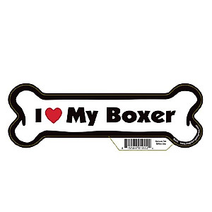 7" Dog Bone Magnet - Works Great on Cars, Refrigerators, Mailboxes and More (I Love My Boxer)