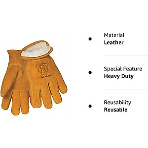 Tillman 1450 Split Cowhide Pile Lined Winter Gloves X-Large, Gold