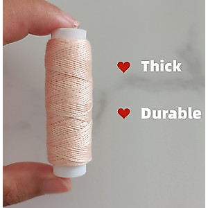 70PCS Kit U-Shape Snap Clips for Hair Extensions 6 Teeth Metal Wig Clips Blonde Hair Weave Thread Needle Kit with Curved Needles T Pins Needle Threader Thimble,Beige