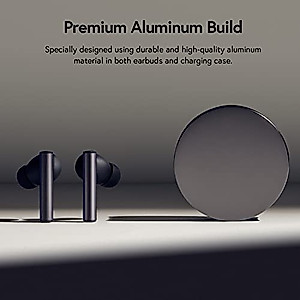 Phiaton ODDICT TWIG PRO Bluetooth Earbuds, Hybrid Active Noise-Canceling Earbuds, True Wireless Earbuds with Qualcomm Snapdragon Sound, Ergonomic Half-in-Ear Design, Aluminum Gray