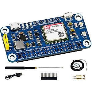 NB-IoT/Cat-M(eMTC)/GNSS HAT for Raspberry Pi 4B/3B+/3B/2B/B+/A+/Zero/Zero W Based on SIM7080G,Globally Applicable,Onboard USB Interface and Voltage Translator SIM Card Slot Support ONLY 1.8V SIM Card