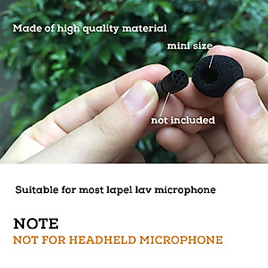 BAISDY 8Pack Mini Size Microphone Windscreen Foam Mic Cover for Lavalier Lapel Microphone with Lapel Clips