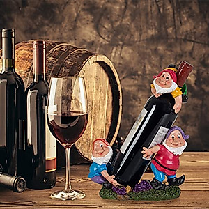 Starsoul Gnome Wine Bottle Holder Funny Single Wine Rack Resin Wine Holder Holiday Party Decor for Home Kitchen Bar Countertop Tabletop