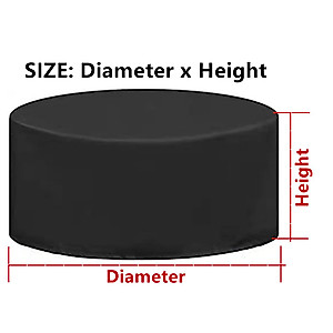 Round Patio Table Cover, Outdoor Couch Cover Waterproof Round 42 x 28 Inch, Outside Dining Set Cover Table and Chair Covers Heavy Duty, (Round 42" DIA x 28" H // 108x71cm)