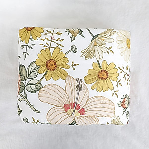 3PCS Crib Bedding Set Baby Minky Blanket Nursery Bed Skirt Set for Baby Girls & Boys (Retro Chrysanthemum,3pc Set)