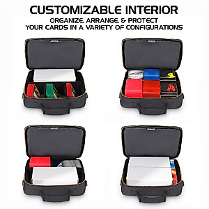ENHANCE MTG Card Travel Bag with Divider Compartments, Storage for Pencils, Dice and Tokens - Compatible with Magic The Gathering, Card Games Against Humanity and More