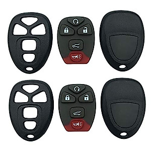 Replacement Keyless Entry Remote Key Fob Shell Case Fit For Suburban Tahoe Traverse/GMC Acadia Yukon/Cadillac Escalade SRX/Buick Enclave/Saturn Outlook 2007 2008 2009 2010 (Black Pack 2)