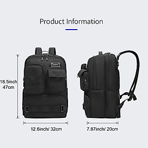 TIGERNU Travel Laptop Backpack for Men Anti-Theft Backpack Waterproof Business Work Bag Outdoor Tactical Backpack Fits 17.3 Inch Laptop （TGN-B008 Black）