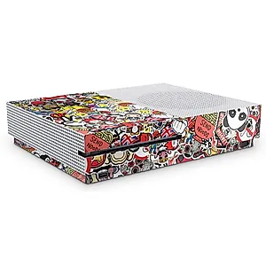 GNG Stickerbomb Skin Decal Sticker Compatible with Xbox One S Console + 2 Controller Skins