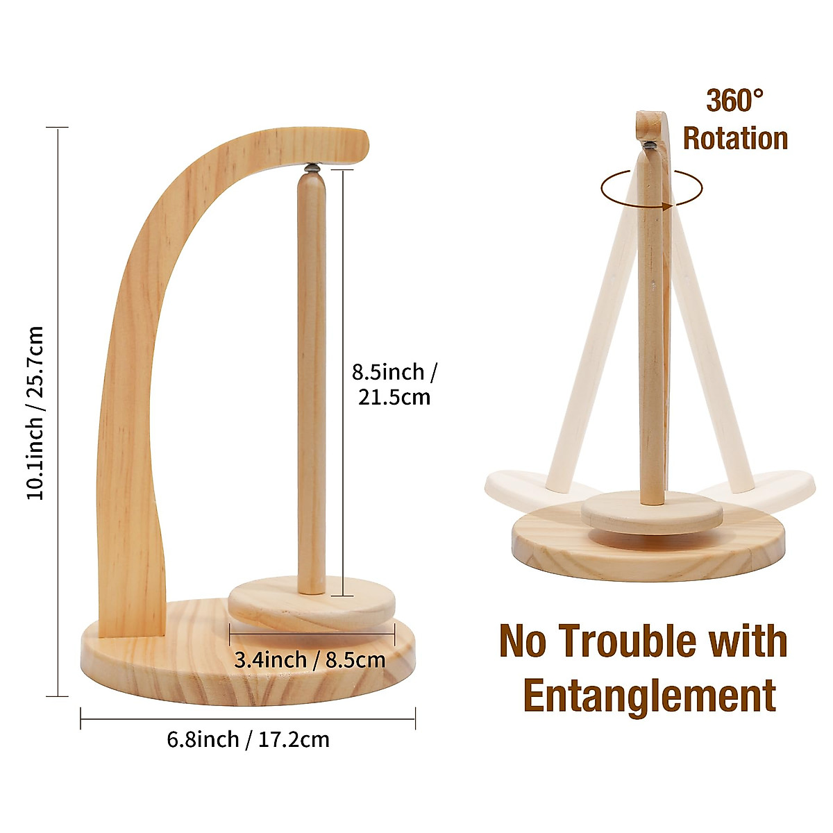 OPUHOHR Yarn Holder for Knitting and Crocheting, Yarn Ball Holder, Yarn Spindle Dispenser, Crochet Gift for Knitting Lovers