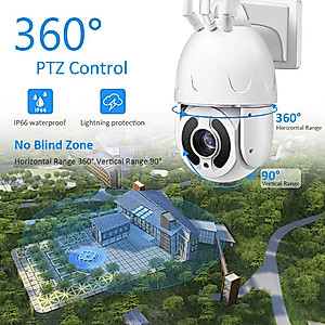 Funxwe 4G LTE Cellular Wireless 5MP 30X Optical Zoom Security PTZ Camera with SIM Card Slot, Two Way Audio Motion Alarm Auto Tracking, Color Night Vision