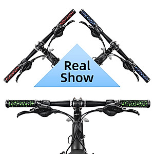 ROCKBROS Bike Handlebar Grips Double Lock-on Bike Grips Non-Slip Bicycle Handlebar Grips for MTB, BMX, Scooters, Folding Bikes 22.2mm