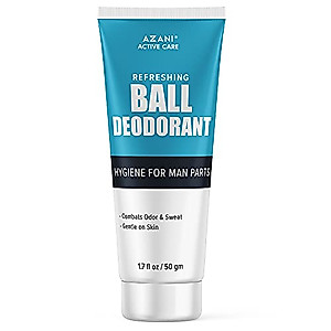 Azani Anti Chafing Men's Ball Deodorant| Ballguard, Counters Sweat, Odor, flakes, Redness and Irritation|Niacinamide & Hyaluronic Acid| 1.76 Oz, 1 Pack