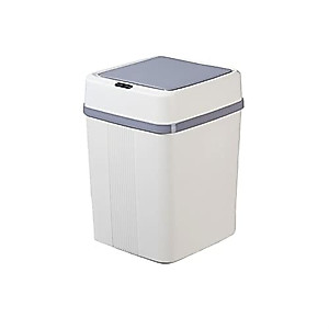 Trash Can 12L Smart Induction Square Electronic Automatic Trash Can Kitchen Bathroom Paper Basket Living Room Household Storage Bucket Trash Can Wastebasket