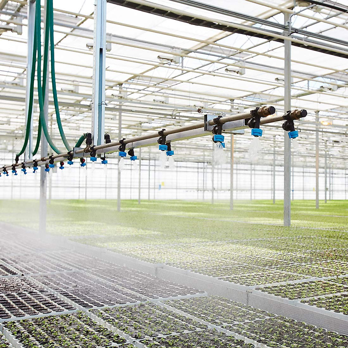 uxcell Pressure Compensating Dripper 1 GPH 4L/H Emitter for Garden Lawn Drip Irrigation with Barbed Hose Connector, Plastic Black Blue 50pcs