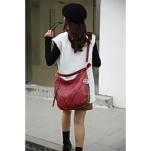 MKF Fashion Hobo Bag for Women – PU Leather Top Handle Handbag Purse – Crossbody Shoulder Strap Lady Pocketbook Lisanna Apricot