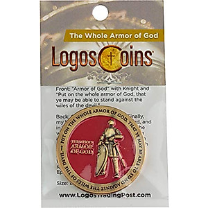 Armor of God, Christian Challenge Coin for Bible Study, Youth Groups, Handout for Teens, Religious Antique Gold-Color Plated Prayer Token