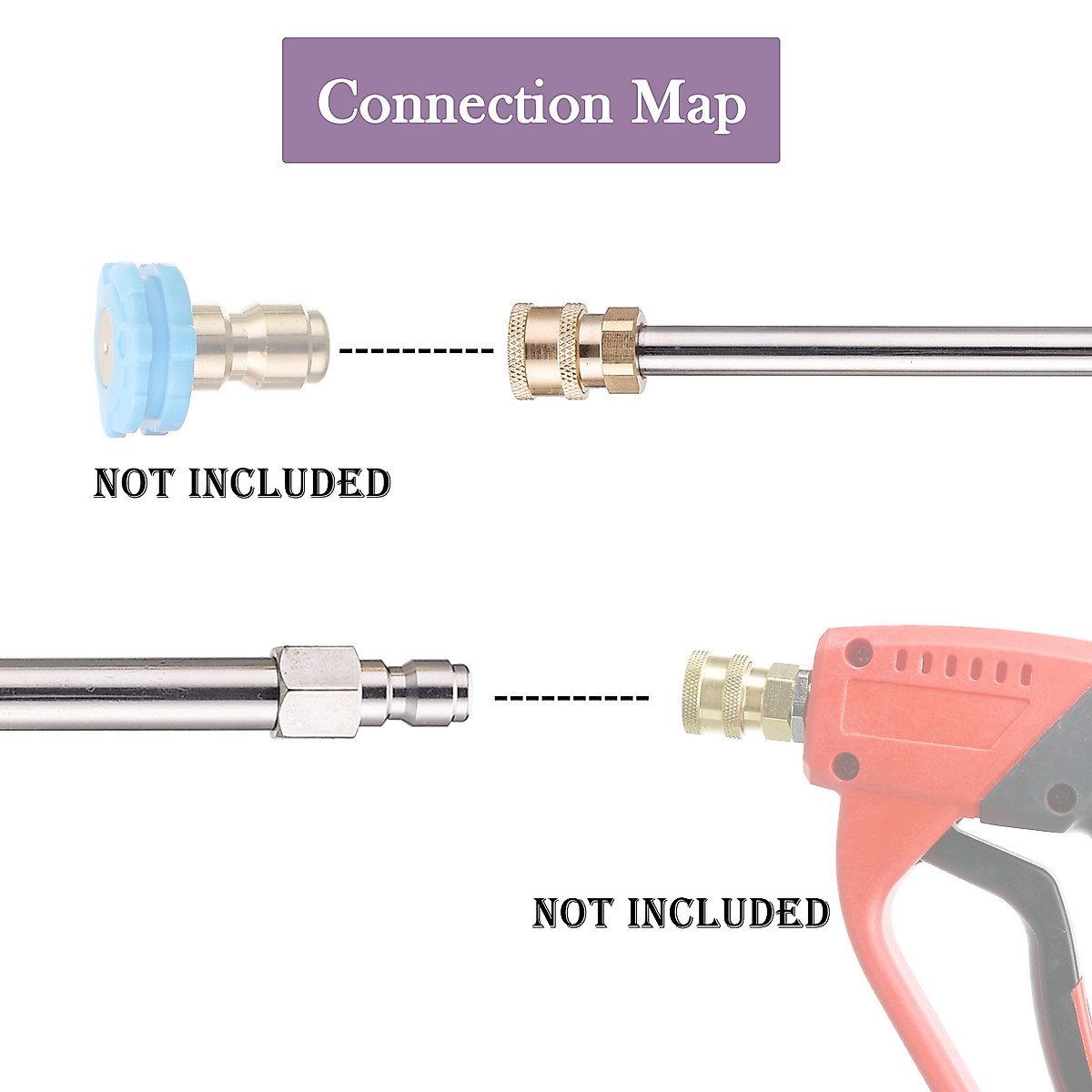 JOEJET Power Washer Extension Wand, 1/4" Pressure Washer Quick Connect Fittings