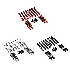 Sevenksix MN78 Metal Chassis Links Pull Rod Set for MN78 MN-78 MN 78 1/12 RC Car Upgrades Parts Accessories,Red