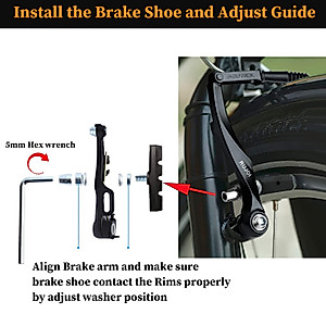 RUJOI Bike Brakes Set,Mountain Bike V Brakes Type,V-Brake Replacement Set for MTB, Road Bike,BMX,E Bike Black (2 Pack)