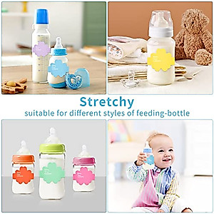 Baby Bottle Labels for Daycare,Original Flower Design for Write and Reuse Baby Bottle Labels 6 Packs use to fit for Dr.Brown 4 Ounce and All Other Bottles