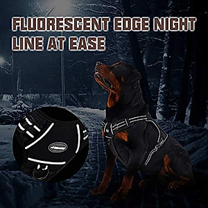 Auroth Tactical Dog Harness for Large Dogs No Pull Adjustable Pet Harness Reflective K9 Working Training Easy Control Pet Vest Military Service Dog Harnesses Army Yellow L