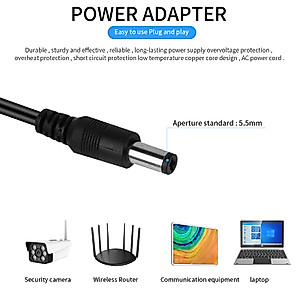 12V 7A CCTV Surveillance Video Power Supply Adapter + 1 to 8 Power Splitter & 110~240V AC 2.1mm Plug for Security Camera，LED Strip Light