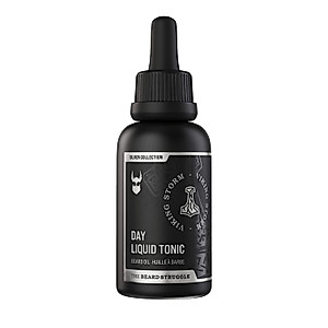 The Beard Struggle - Day Liquid Tonic Beard Oil - Silver Collection (Viking Storm) - Beard Oil for Men - Moisturize, Softens Hair, Reduces Itch - Day Time Beard Growth Oil (1 Fl oz)