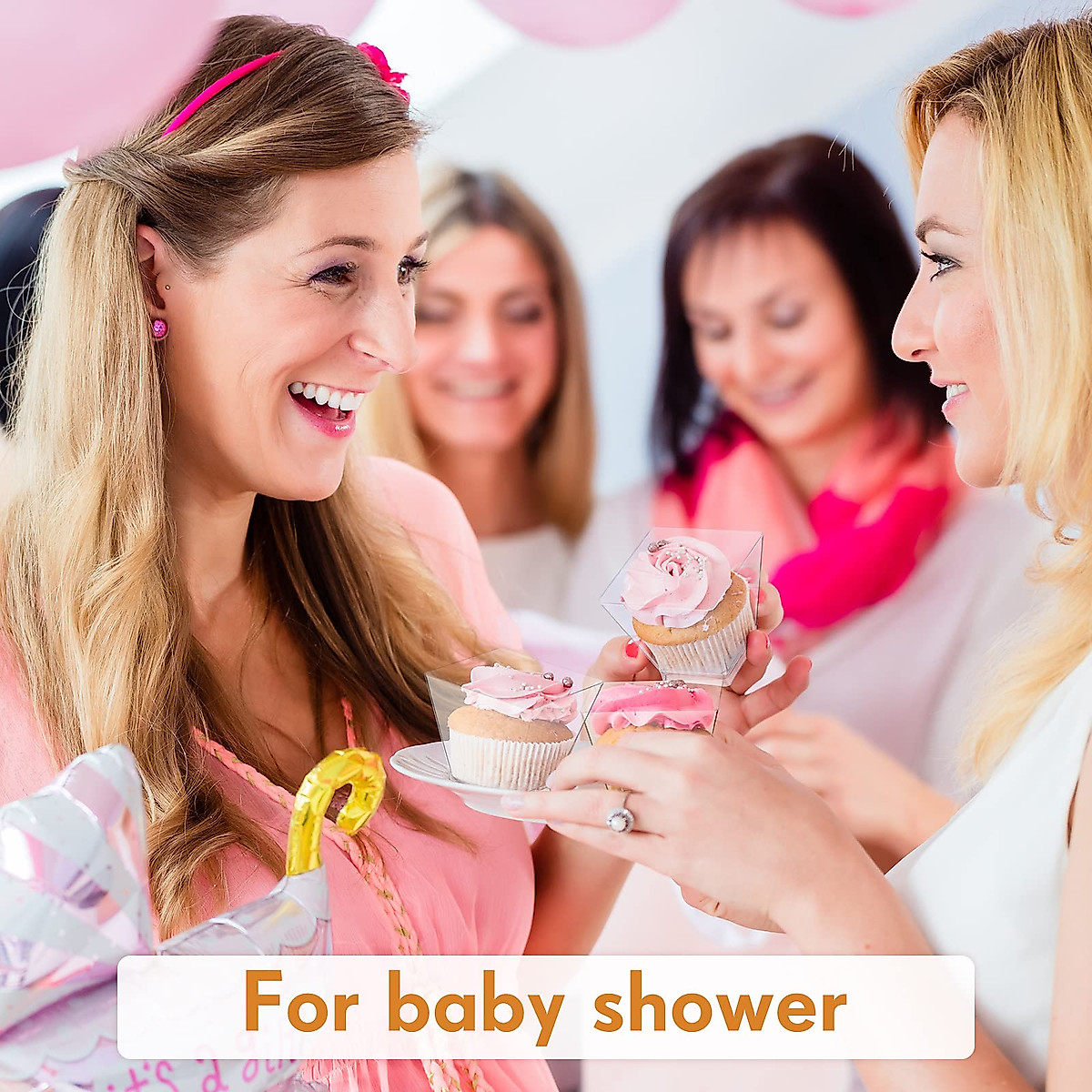 Suclain 200 Pack Dessert Cups with Spoons, Square Clear Plastic Appetizer Parfait Cups Disposable Dessert Tumbler Cups for Tasting Party Appetizers Fruit Parfait Trifle Mousse Pudding (2 Oz)