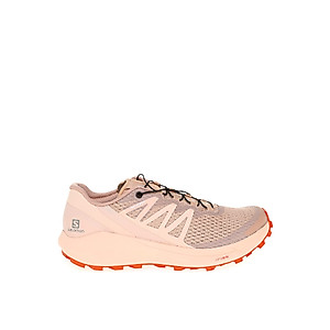 Salomon Sense Ride 4 Running Shoes for Women Trail, Sirocco/Peachy Keen/Red Orange, 7.5