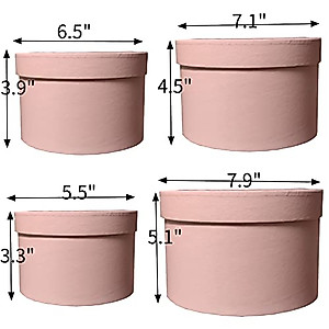Aberido Pink Gift Boxes with Lids Set of 4 Luxury Nesting Gift Boxes with Window Round Gift Box for Women or Men Perfect for Creating Exquisite DIY Gifts