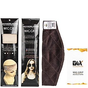 GEX Wig Grip Band Adjustable Wig Comfort Band Headband Flexible Velvet Scarf Wig Comfort Non-Slip Adjustable Fasten Wig Bands With Arch Extra Hold for Women (Brown)