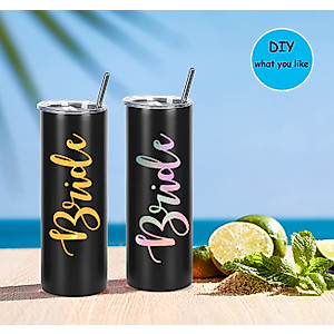 Wzaytia 4 Pack 20 Oz Straight Skinny Tumblers,Individually Gift Boxed Stainless Steel Slim Skinny Tumbler Set Bulk, 20 Oz Insulated Slim Thin Travel Tumbler Cup for Diy, Black