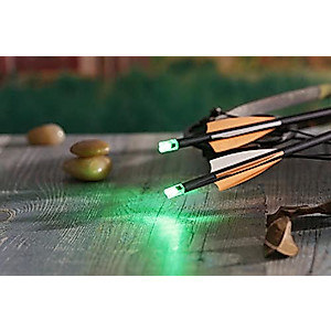 DEEPOWER Crossbow Lighted Nock with ON/Off Switch 4 Pack with .285”/.297”/.300”/.305” Bushings LED Nock Universal Fit for Bolts (Green)