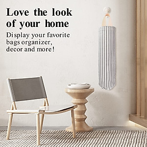 TOGETRUE Plastic Bag Holder, Wall Mount Grocery Bag Holder, Reusable Trash Bag Organizer for Home Kitchen Pantry Decor (Gray)