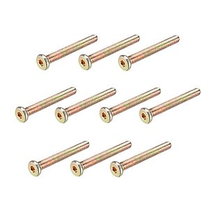 uxcell M6x50mm Furniture Screw Hex Socket Machine Screws Zinc Plated Fasteners Bolts Full Thread Carbon Steel 10Pcs