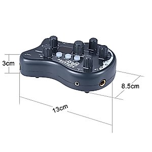 summina Guitar Pedal Multi Effects Guitar Pedal Guitar Delay Pedal Guitar Loop Pedal Portable Multi-effects Processor Effect Pedal 15 Effect Types 40 Drum Rhythms Tuning Function - Grey
