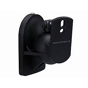 Monoprice Low Profile 7.5 lb. Capacity Speaker Wall Mount Brackets (Pair) Black