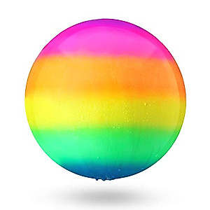 Hiboom Swimming Pool Balls Underwater | Pool Diving Toys Ball with Water Filling Adapter | Cool Exercise Toys That Can Bounce Under Water, Swimming Gifts for Kids, Adults, Family (Rainbow Style)