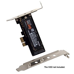 JSER NVME to PCI-E 4.0 Low Profile PCI-E 3.0 x1 Lane to M.2 NGFF M-Key SSD Nvme AHCI PCI Express Adapter Card