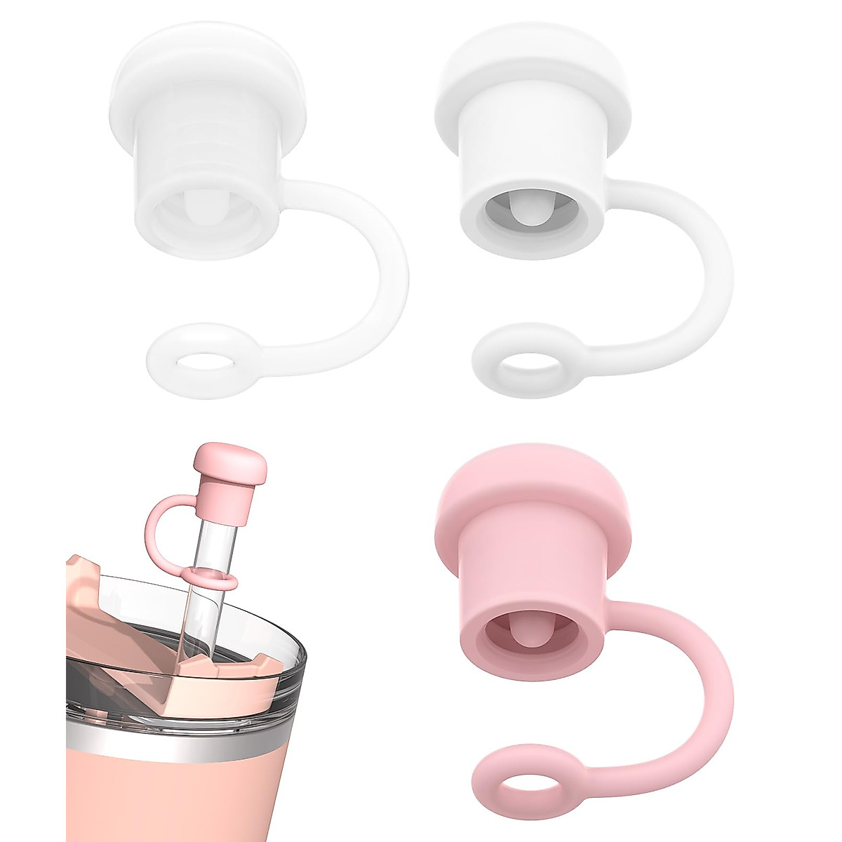 Adjustable Straw Cover for All Brand of Stanley|Simple Modern|Yeti|Owala|Hydro Flask|Reduce|Marrs|Meoky|MaxBase|Beast|Hydrapeak and so on, Diameter 6mm-10mm, BPA Free, Dishwasher safe